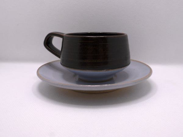 Cup and saucer - Kuro x Geppaku - Asahiyaki - Japanese ceramics – UNJAPAN